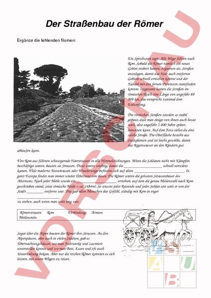 Arbeitsblatt Römer Geschichte Altertum