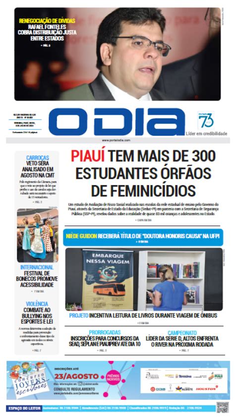 Confira Os Principais Destaques Do Jornal O Dia Desta Sexta Feira 05