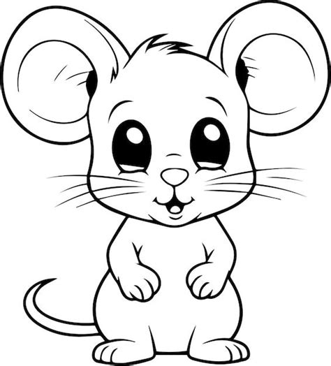 Een Muis Kleurplaten Voor Kinderen Vector Illustratie Premium Vector