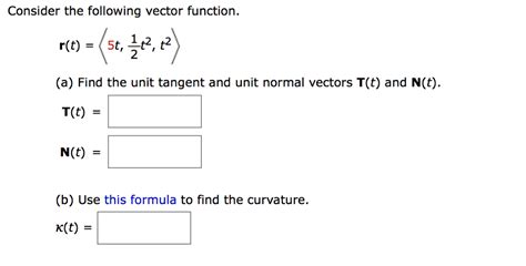 solved consider the following vector function r t 5t