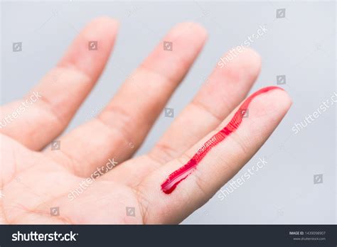 Bleeding Blood Cut Finger Wound Injured Stock Photo 1439098907