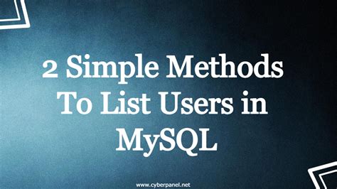 How To List Users In MySQL Database Guide 2023