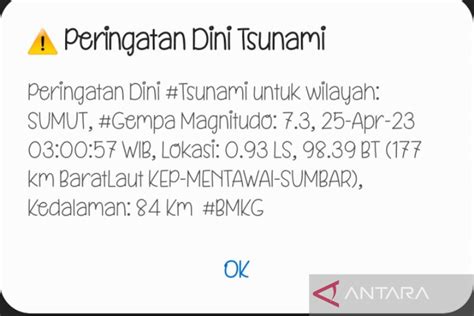 Gempa Magnitudo 7 3 Guncang Kepulauan Mentawai Berpotensi Tsunami