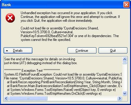 Solved Could Not Load File Or Assembly CrystalDecisions Shared
