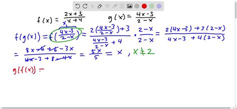 solved verify that the functions f and g are inverses of each other by showing that f g x x