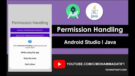 Permission Handling Android Studio Java YouTube
