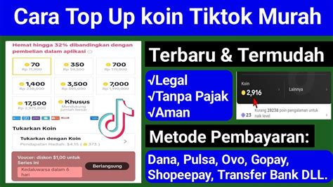 Cara Top Up Koin Tiktok Murah Terbaru 32 Lebih Hemat YouTube