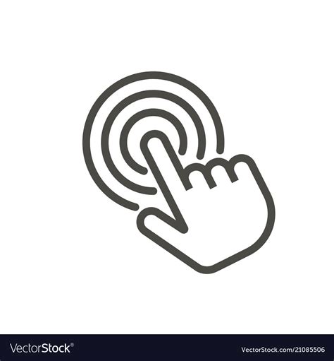 Click Icon Line Touch Finger Symbol Royalty Free Vector