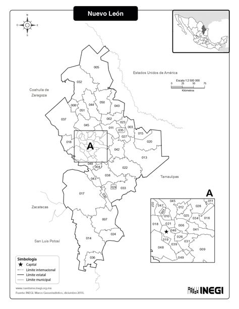 Mapa del Estado de Nuevo León con Municipios Mapas para Descargar e