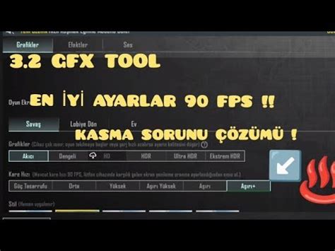 GFX TOOL 3 2 EN İYİ AYARLAR 90 FPS KASMA SORUNU ÇÖZÜMÜ 90 FPS NASIL