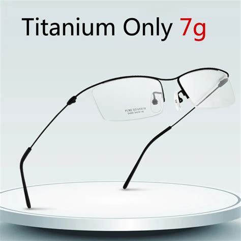 Browline Half Rim Titanium Metal Glasses Frame For Men Eyeglasses Fashion Cool Optical Eyewear