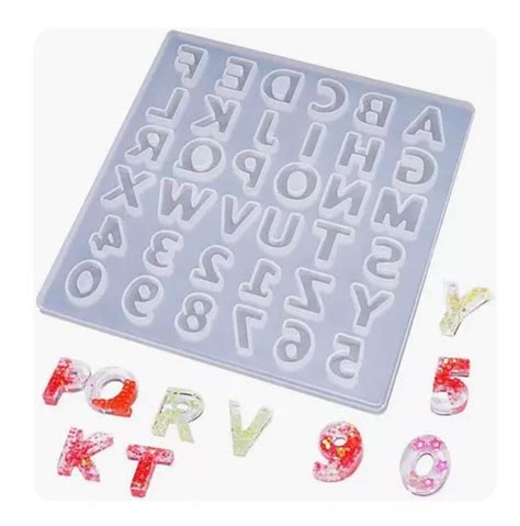 Molde de silicona completo con letras y números del alfabeto mod 2