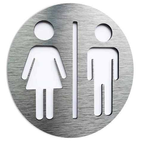 Buy Bathroom Unisex WC Door Sign Restroom Wall Door Symbol All