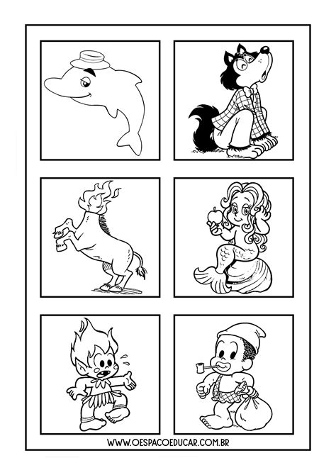 Atividade Álbum do folclore colorido personagens folclóricos para