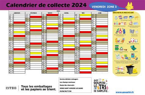 Calendrier de collecte des déchets 1 Cercy la tour