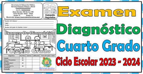 Examen de diagnóstico del cuarto grado de primaria del ciclo escolar