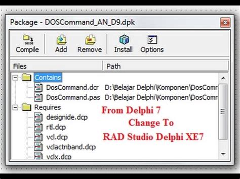 Install Component DosCommand Delphi 7 Into RAD Studio Delphi XE7 YouTube