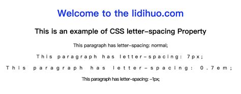 CSS letter spacing属性语法示例及详细介绍 立地货