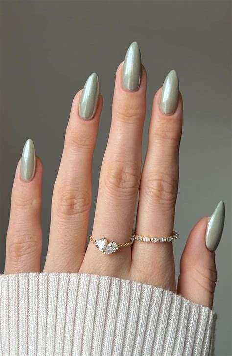 40 Expressive Fall Nail Art Designs To Flaunt Pearly Sage Green Nails