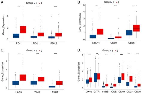 Comparison Of The Expression Levels Of Immune Checkpoint Genes Between