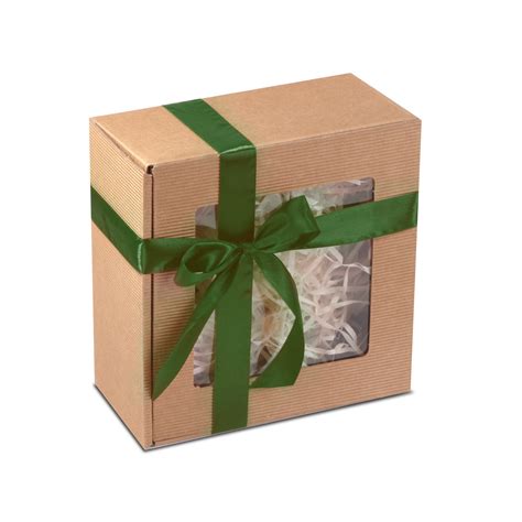 Pudełko prezentowe EKO Kraft 8 22x22x10 cm z okienkiem Pudełka