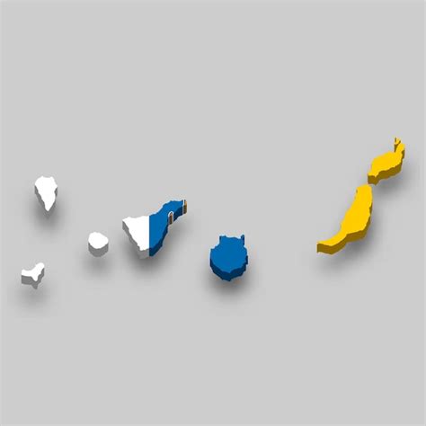 O mapa 3d isométrico das ilhas canárias é uma região da espanha Vetor