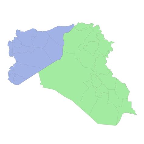 Mapa Pol Tico De Alta Calidad De Irak Y Siria Con Las Fronteras De Las