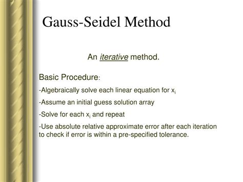 ppt gauss seidel method powerpoint presentation free download id 534433