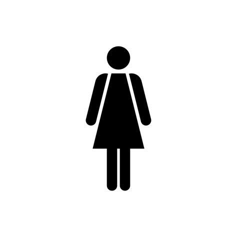 Woman Simple Icon Female Sign For Restroom Girl Wc Pictogram For