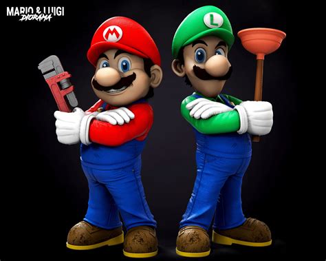 Archivo Stl D De Mario Y Luigi Diorama Para Impresora D Etsy Espa A