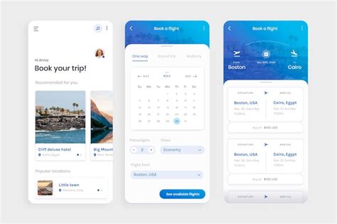 Free Vector Travel Booking App