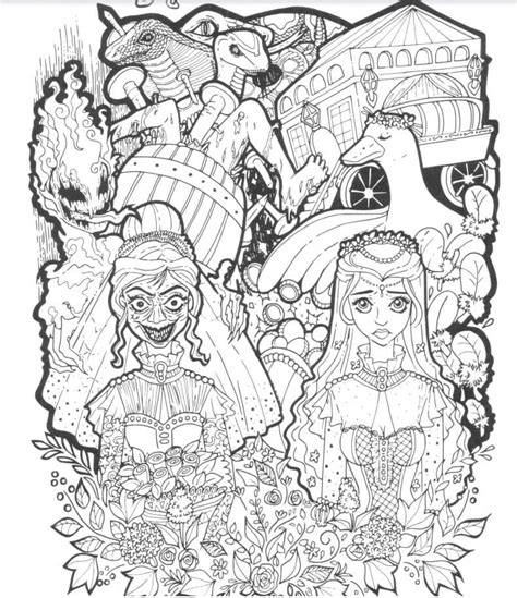 Coloriage Filles Effrayantes T L Charger Et Imprimer Gratuit Sur