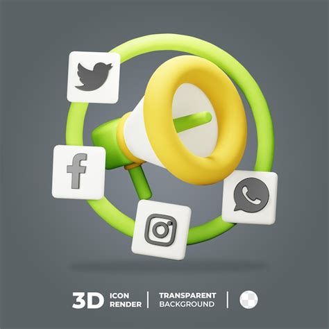 Icono 3d Marketing En Redes Sociales Archivo PSD Premium