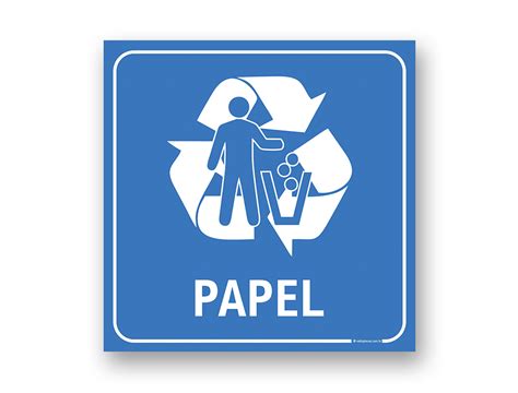 Placa lixo reciclável PAPEL