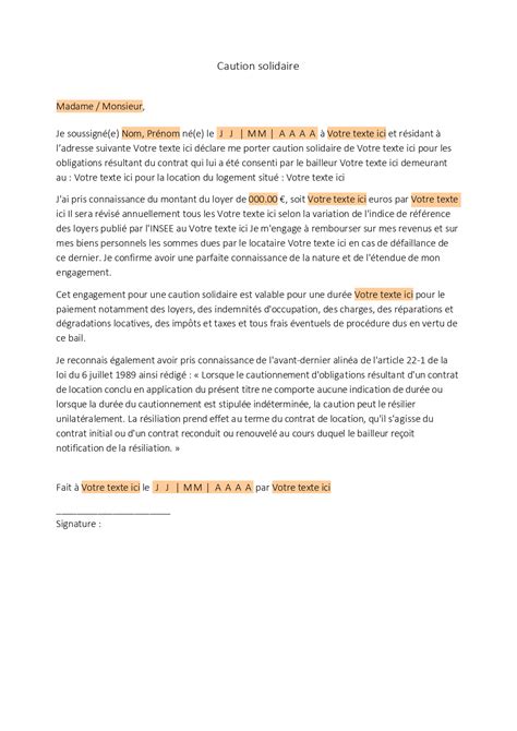 Mod Le Caution Solidaire Onlyoffice