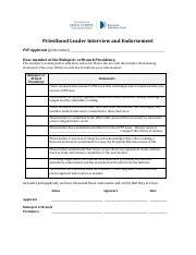 PEF PRIESTHOOD ENDORSEMENT FORM Pdf Priesthood Leader Interview And