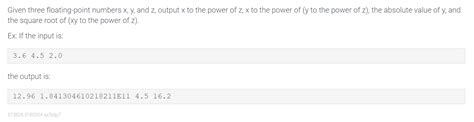 solved given three floating point numbers x y ﻿and z
