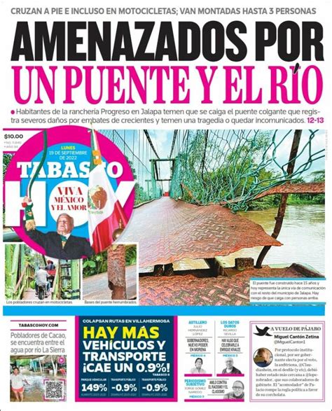 Peri Dico Tabasco Hoy M Xico Peri Dicos De M Xico Edici N De Lunes