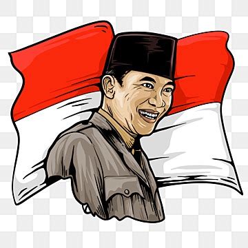 Ir Soekarno Dengan Latar Bendera Merah Putih Png Ir Soekarno
