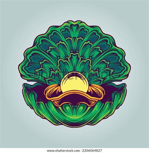Ocean Open Pearl Shell Illustration Vector Stock Vector Royalty Free