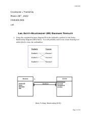 Lab Entity Relationship Er Cthornton Docx Csis Charmayne L