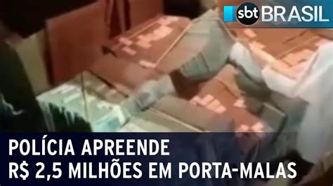 Pol Cia Apreende R Milh Es Em Porta Malas Sbt Brasil