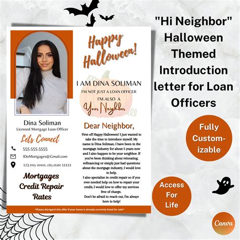 Dear Neighbor Halloween Loan Officer Letter MLO Newsletter TEMPLATE