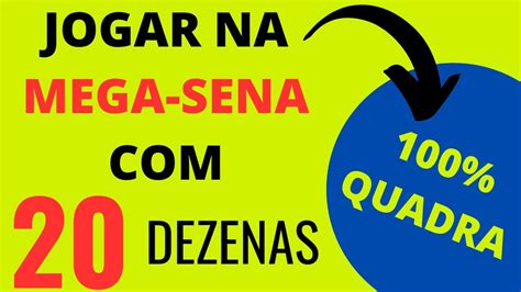 Planilha Mega Sena 20 Dezenas 100 Garantia De Quadra YouTube