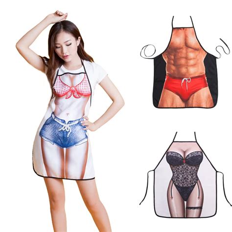 1pcs Bbq Party Apron Multicolor Sexy Cooking Aprons Funny Novelty Naked