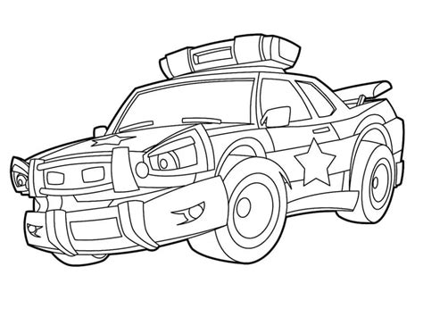 Coloriage Dessin Gratuit de Voiture de Police télécharger et imprimer