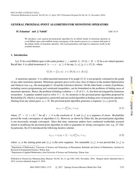 pdf general proximal point algorithm for monotone operators