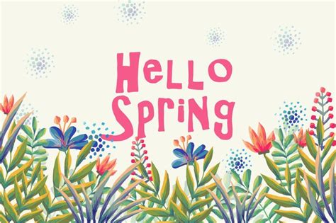Bonjour Printemps Floral Vecteur Gratuite