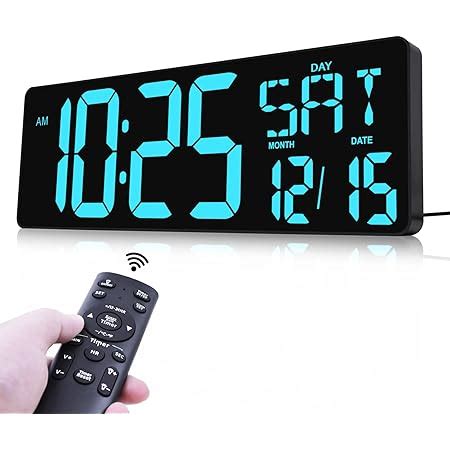 Reloj De Pared Digital Grande De 17 Pulgadas Con Control Remoto