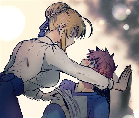 Artoria Pendragon Saber Emiya Shirou And Artoria Pendragon Fate And 2 More Drawn By